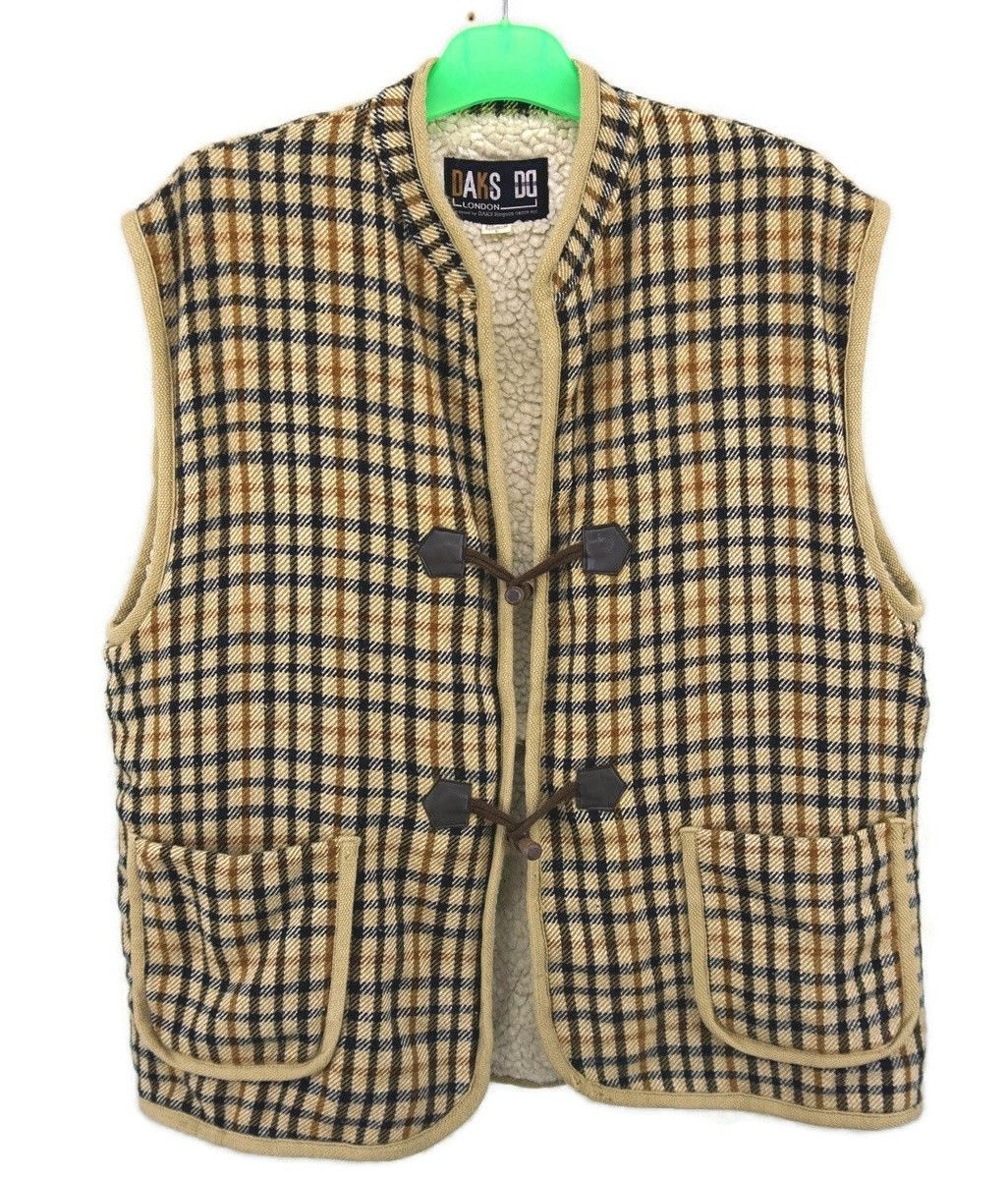 DAKS × Vintage Sherpa Lined Signature Plaid Tribal Jacket Made in Japan ...