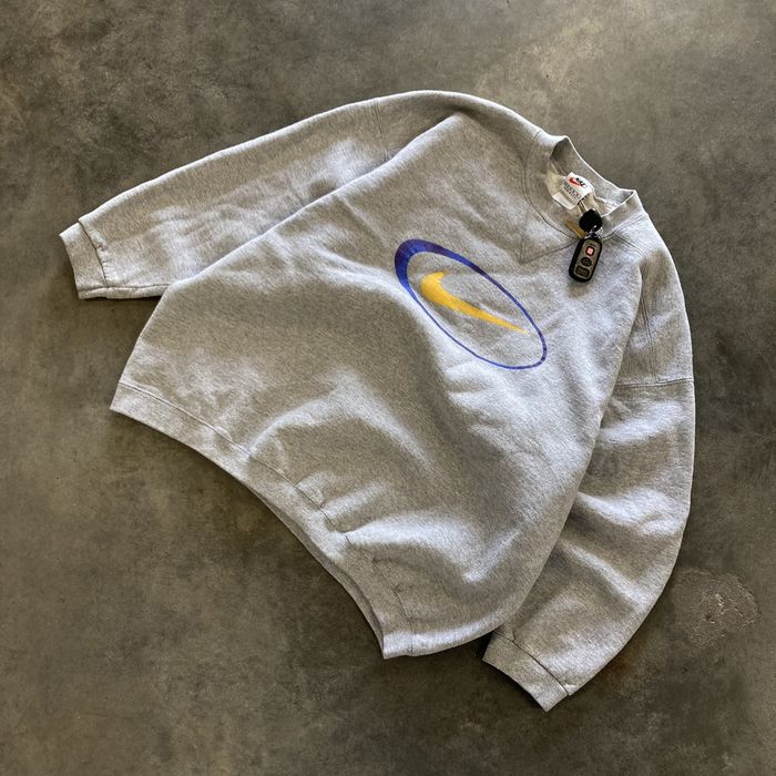 Nike Grey Baggy Nike 90’s Essential Center Check Crewneck | Grailed
