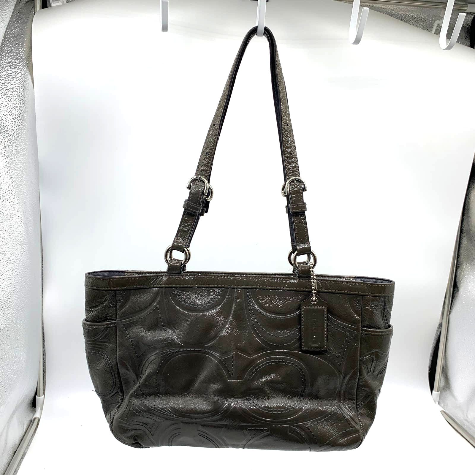Coach Coach Purse Gray Patent Leather Medium Handbags | Grailed