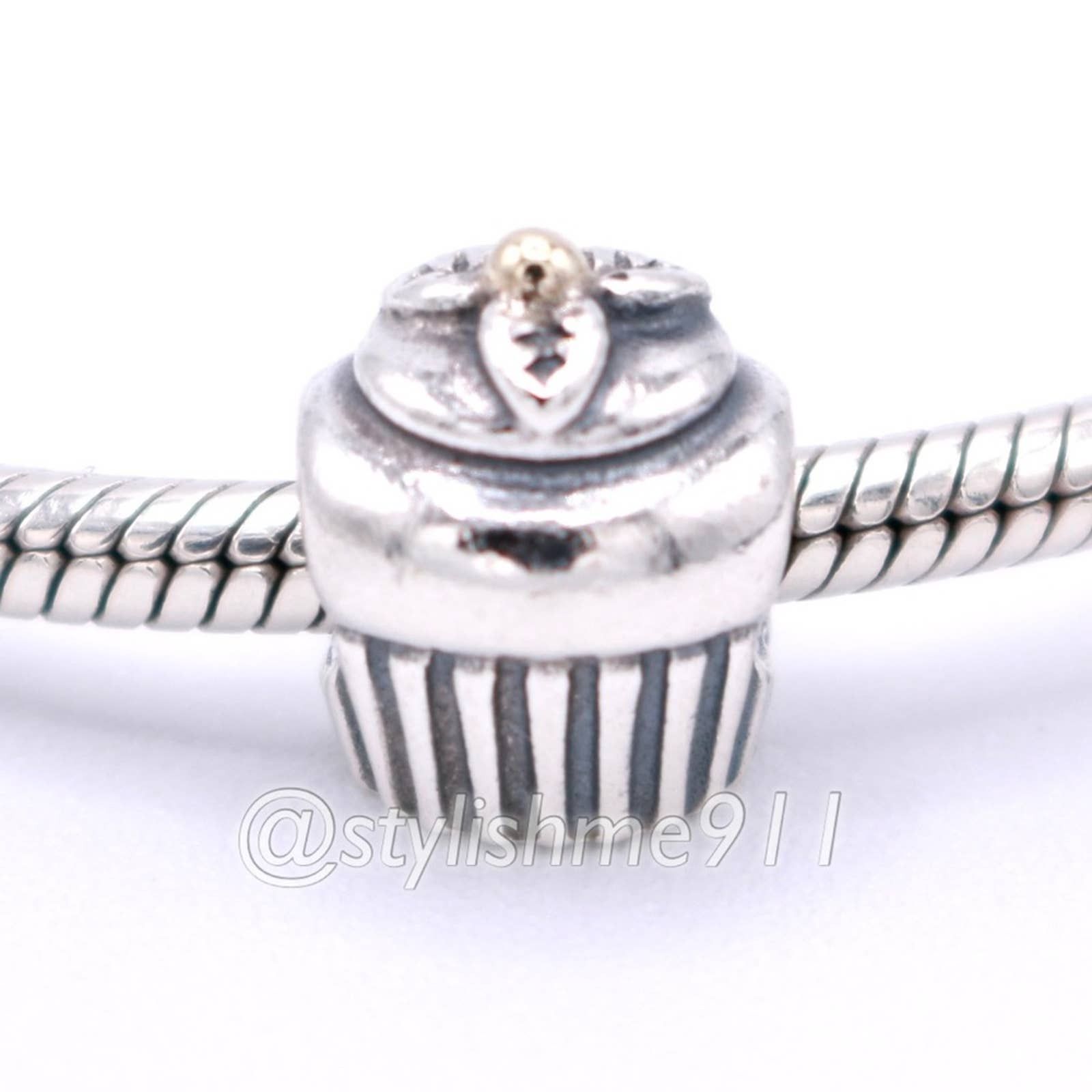 pandora Authentic PANDORA Cupcake Charm 14K Gold | Grailed
