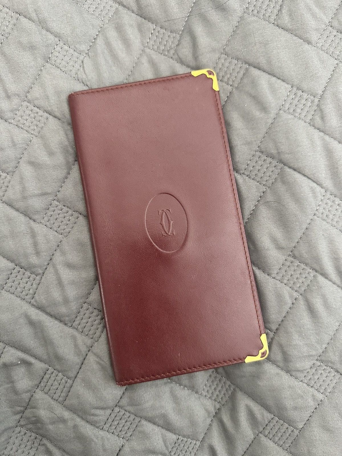 Cartier Cartier Burgundy Leather Check cover | Grailed