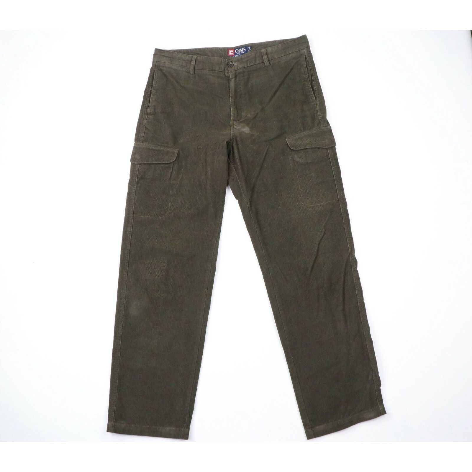 Chaps Vintage Chaps Mens Size 36x34 Distressed Wide Leg Corduroy Cargo ...