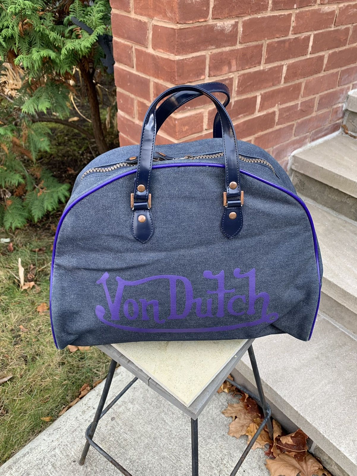 Vintage × Von Dutch Vintage Von Dutch Kustom Denim Bag Bowling Duffle ...