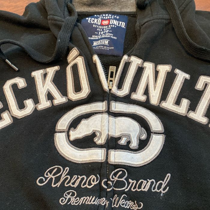 Ecko Unltd. Ecko UNLTD y2k zip up hoodie medium black and white | Grailed