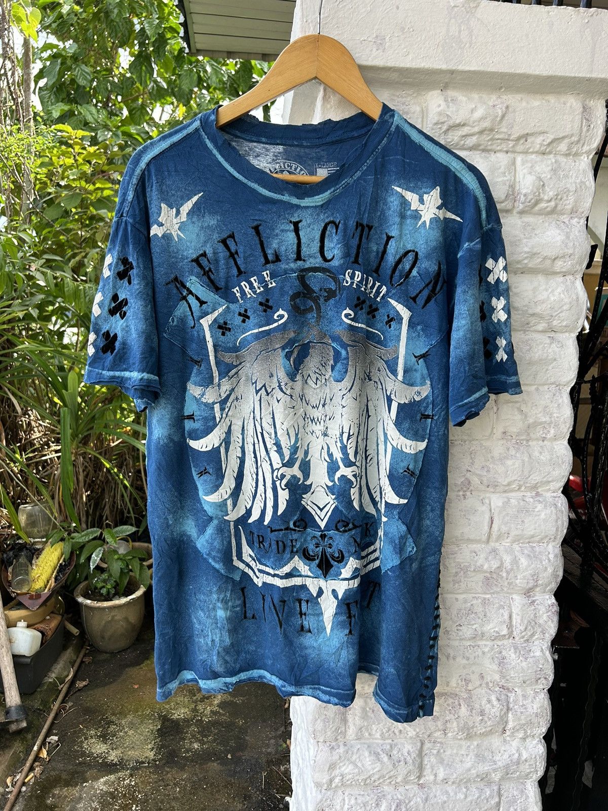 Affliction × Beauty Beast × Streetwear 💥 RARE AFFLICTION BLUE LIVE FAST ...