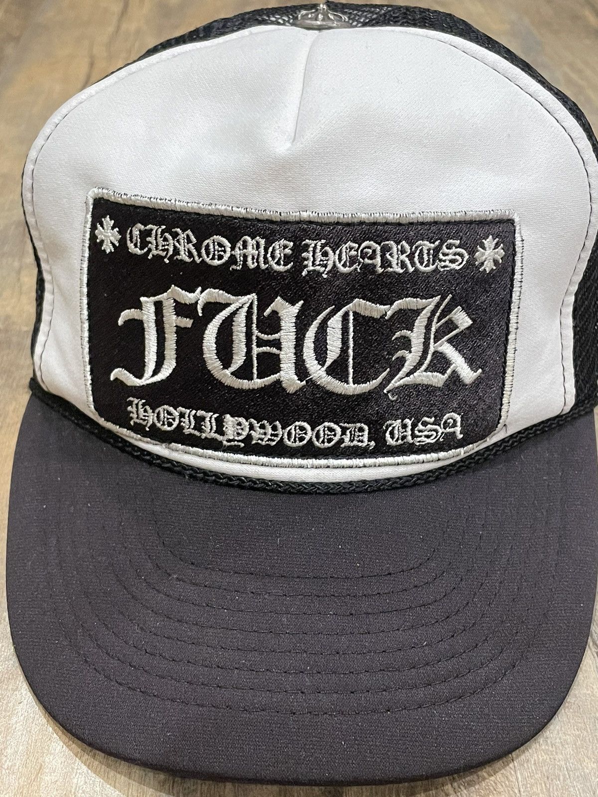 Chrome Hearts × Vintage RARE Chrome Hearts FUCK Hollywood Trucker Hat ...