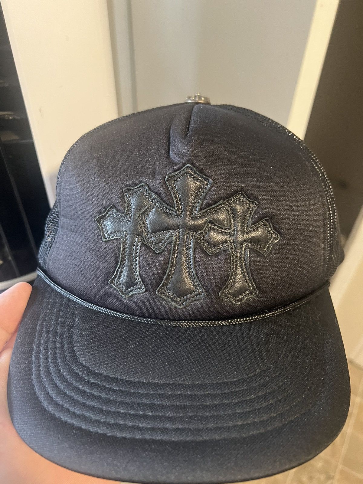 Chrome Hearts Vintage Chrome Hearts Triple Cross Trucker Hat | Grailed