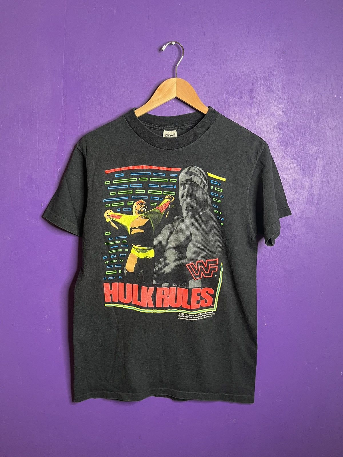 Made In Usa × Vintage × Wwf Vintage 1990 WWF Hulk Hogan Hulk Rules t ...