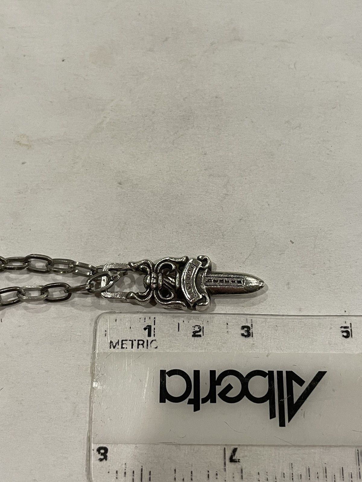 Chrome Hearts Chrome Hearts Dagger Pendant Silver Roll Chain Necklace ...