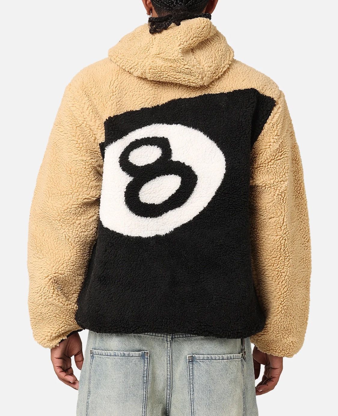 Streetwear × Stussy Stussy 8 Ball Zip Up Hooded Reversible Sherpa ...