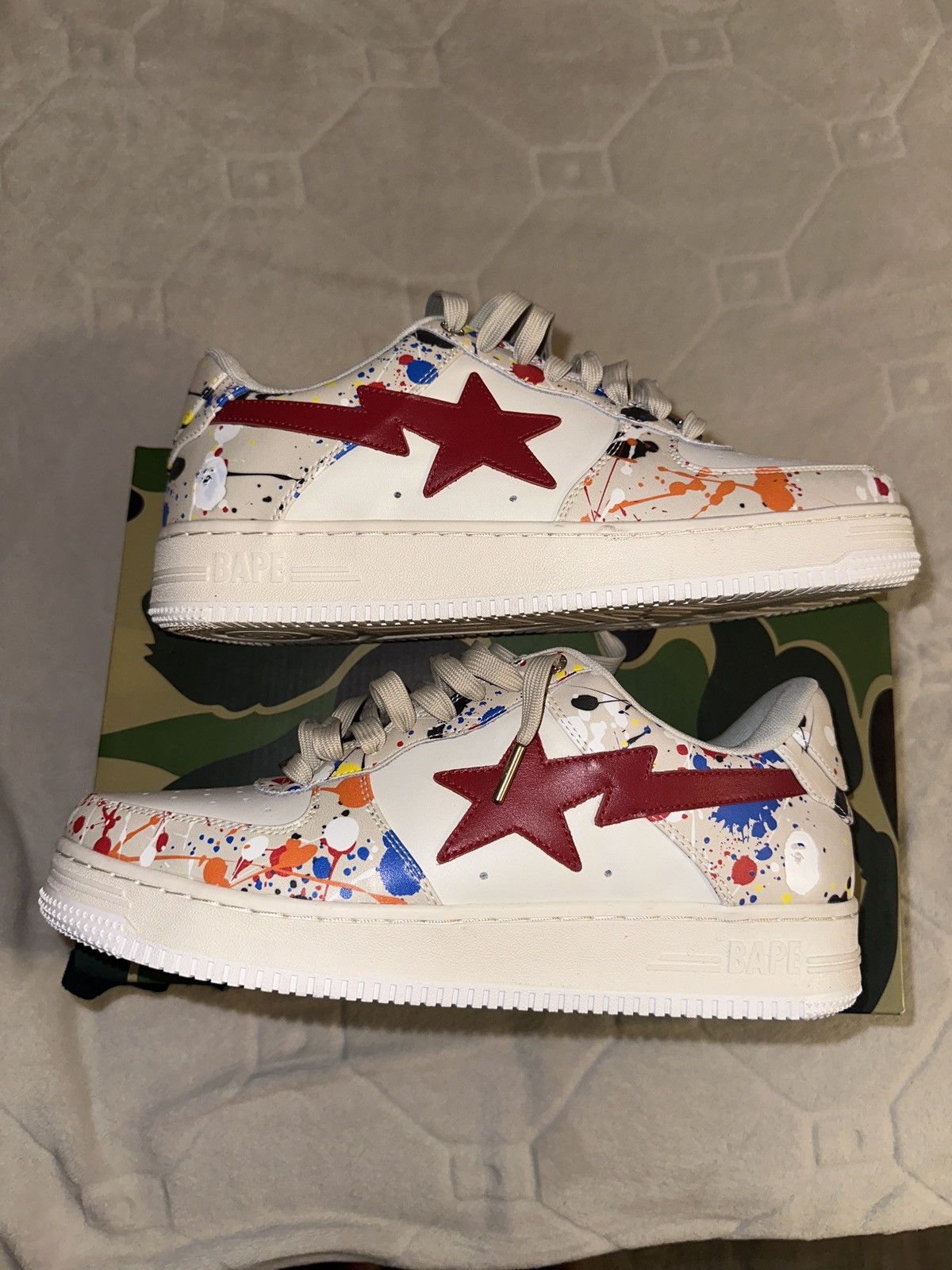 Bape Bape Sta Low Paint Splatter | Grailed