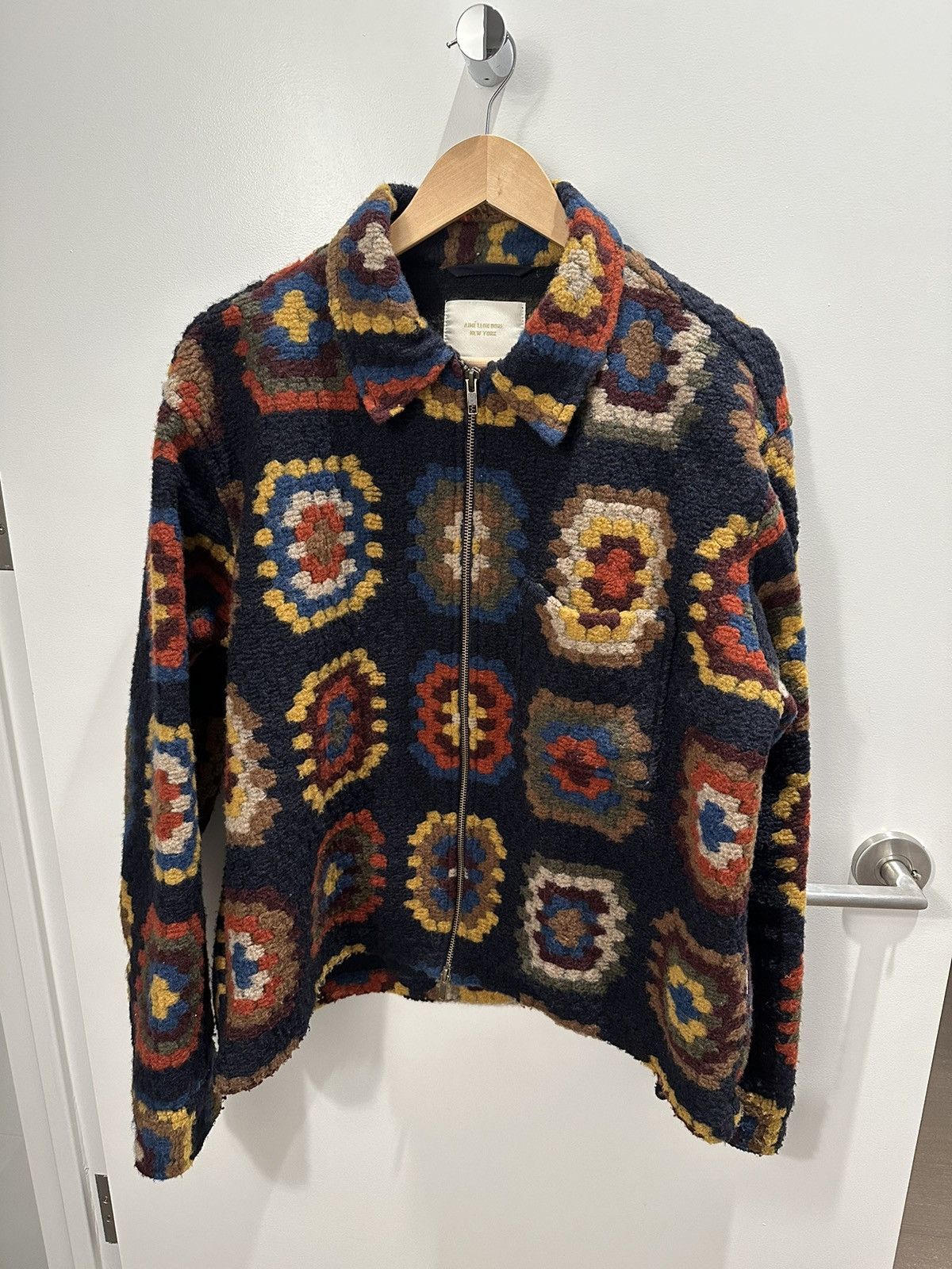 Aime Leon Dore Aime Leon Dore Blanket Knit Crochet wool jacket XL | Grailed