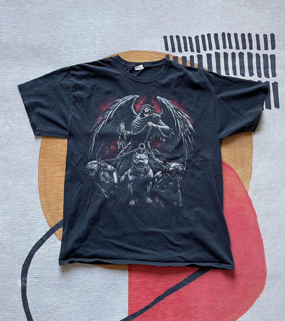 Vintage VTG Grim Reaper Pit Bulls Short Sleeve Biker T-Shirt | Grailed