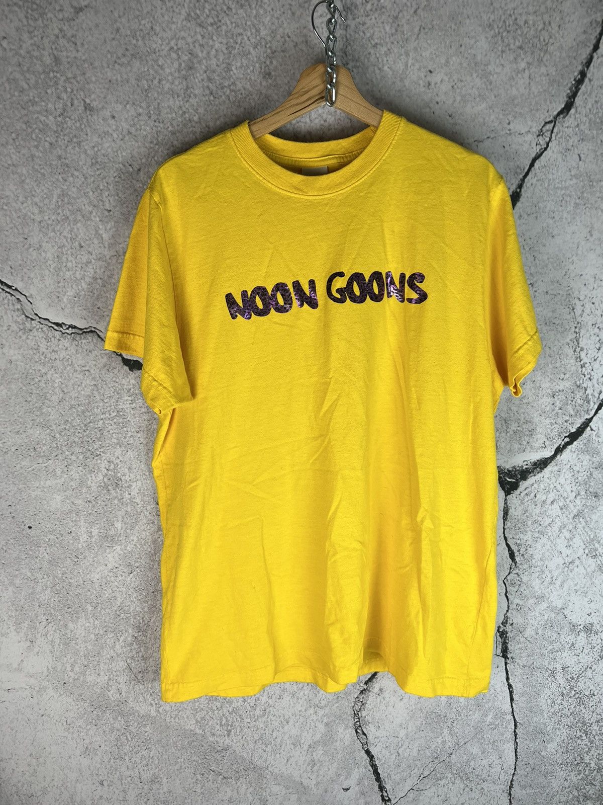 Noon Goons Y2K Noon Goons leopard print logo yellow T-shirt | Grailed