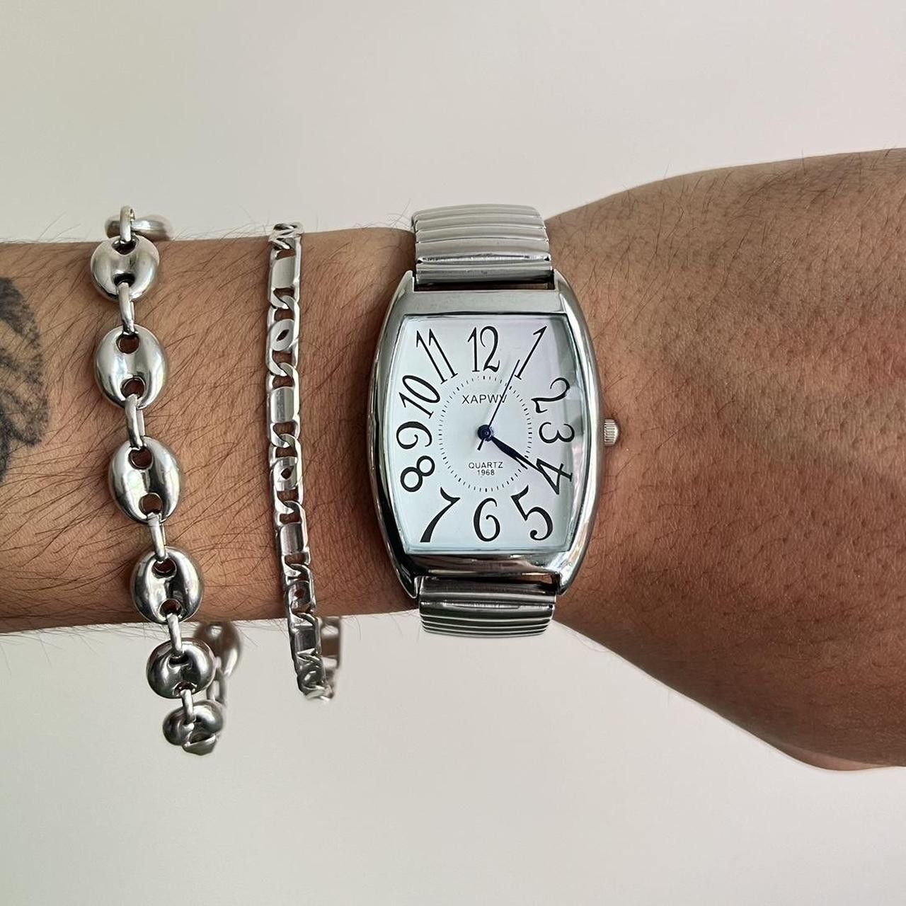 Silver 2000s vintage style stainless steel quartz luxury watch | Grailed