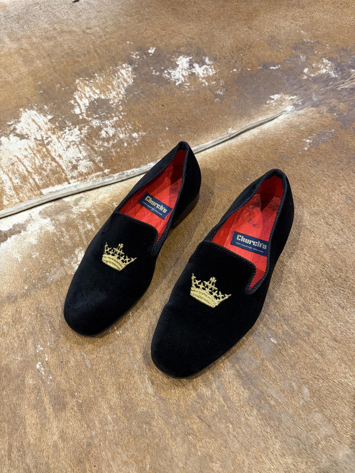 Church's Church’s Black Velvet Crown Slippers | Grailed
