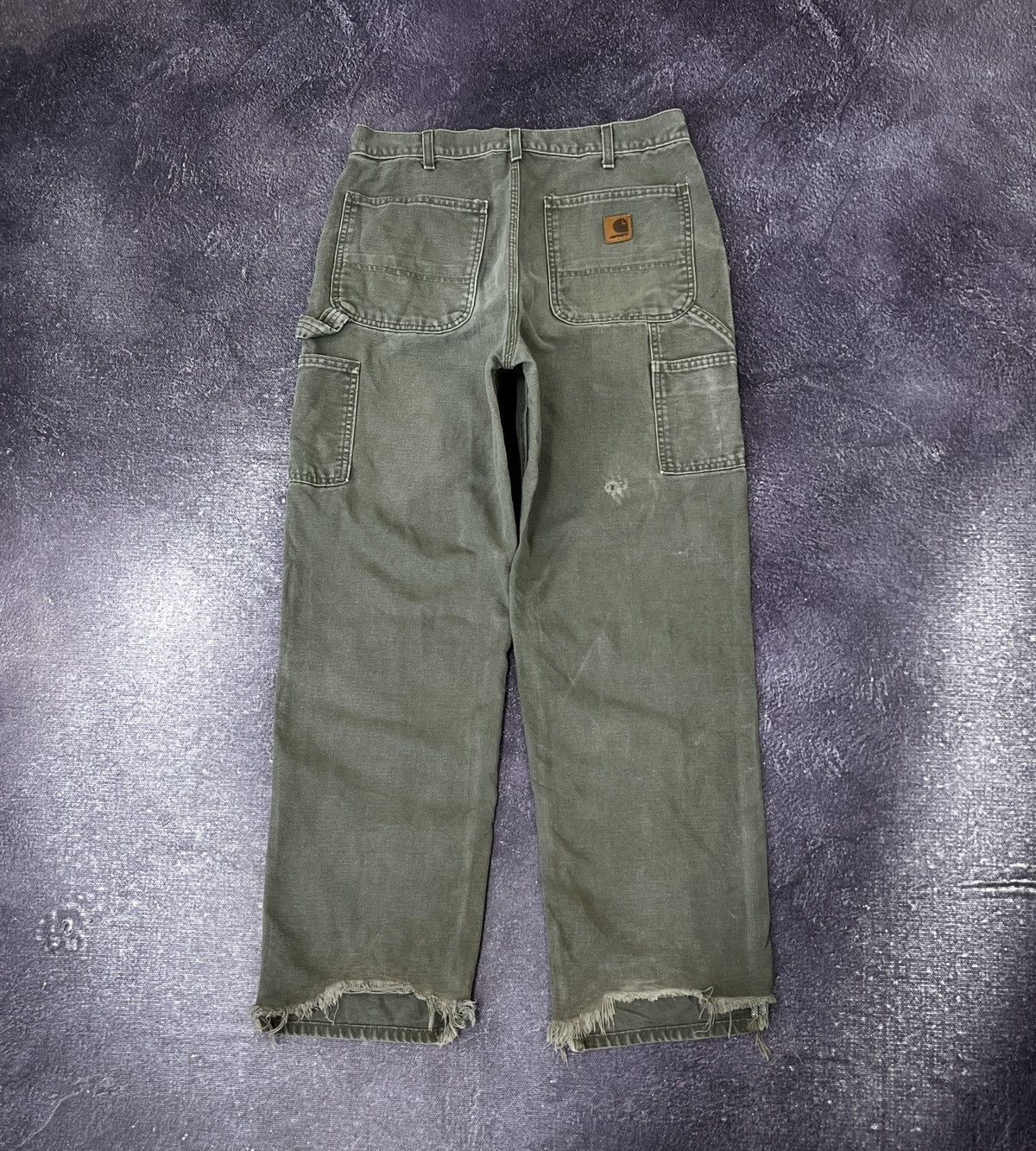 Vintage Vintage 90s Carhartt Y2K Faded Olive Work Baggy Pants Jeans | Grailed