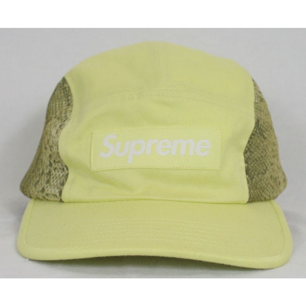 Supreme Supreme Yellow Snakeskin Mesh Sides Box Logo Camp Hat | Grailed