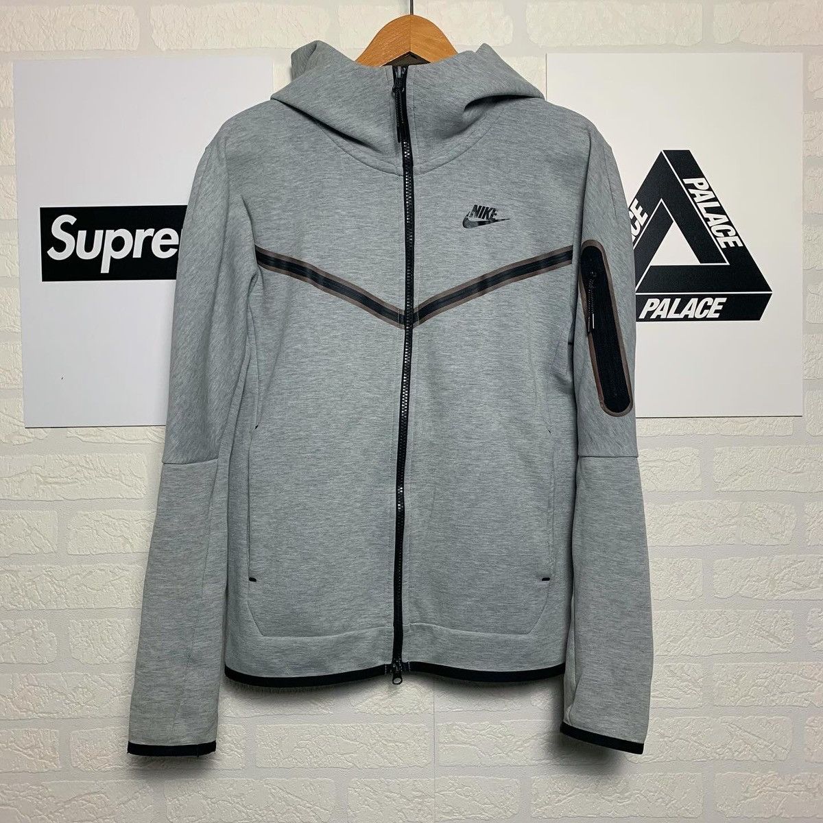 Nike Grey Nike Tech Jacket Fleece Hoodie | Grailed