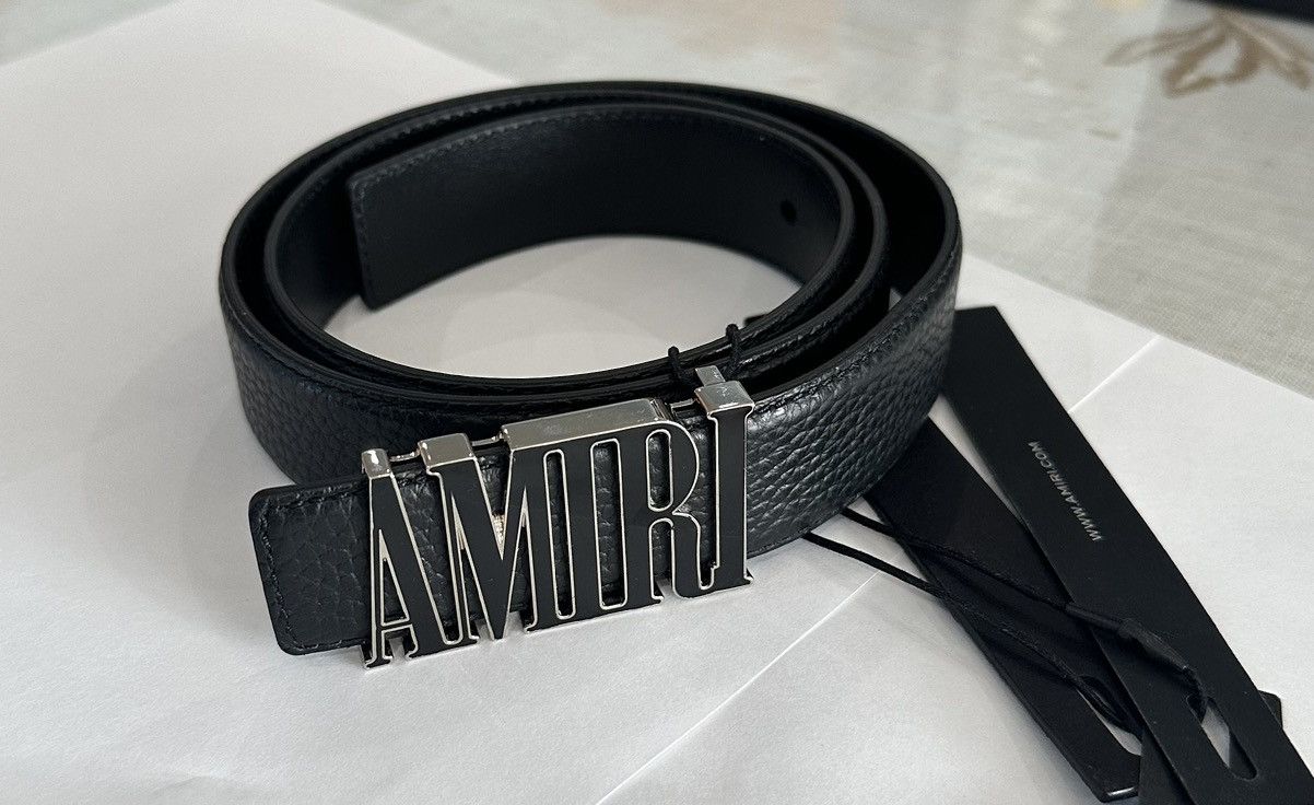 Amiri Amiri Men’s Pebbled Leather Buckle Belt | Grailed