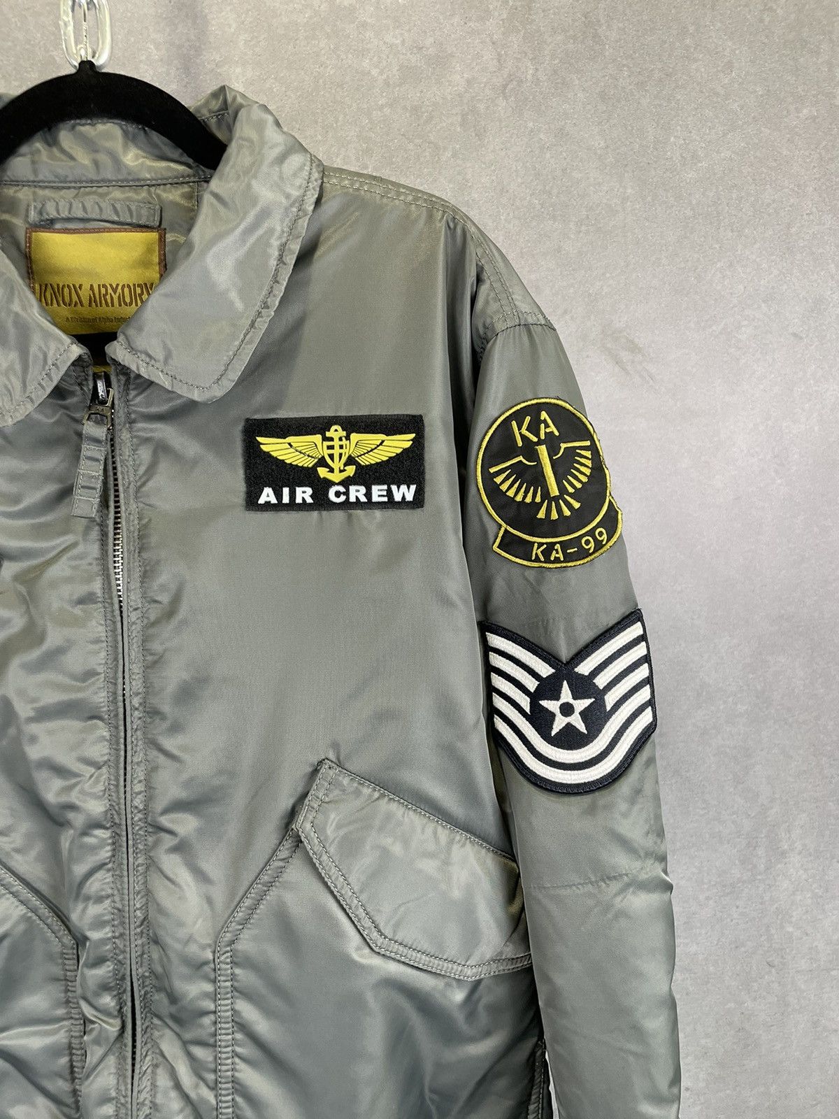 Vintage Alpha industries nylon bomber jacket Knox armory air crew L ...