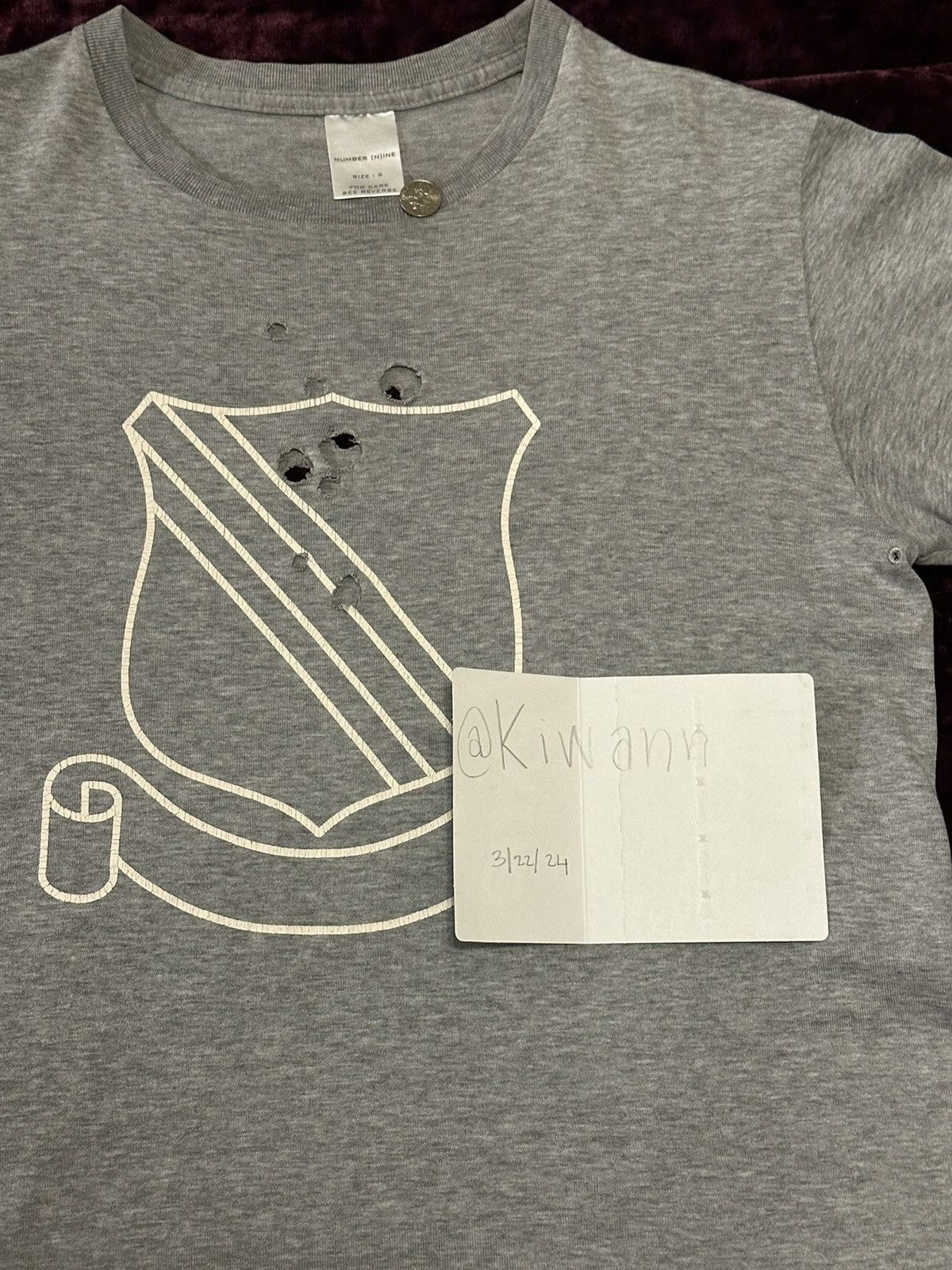 Number (N)ine Number Nine 2001 ‘STANDARDS’ crest tshirt | Grailed