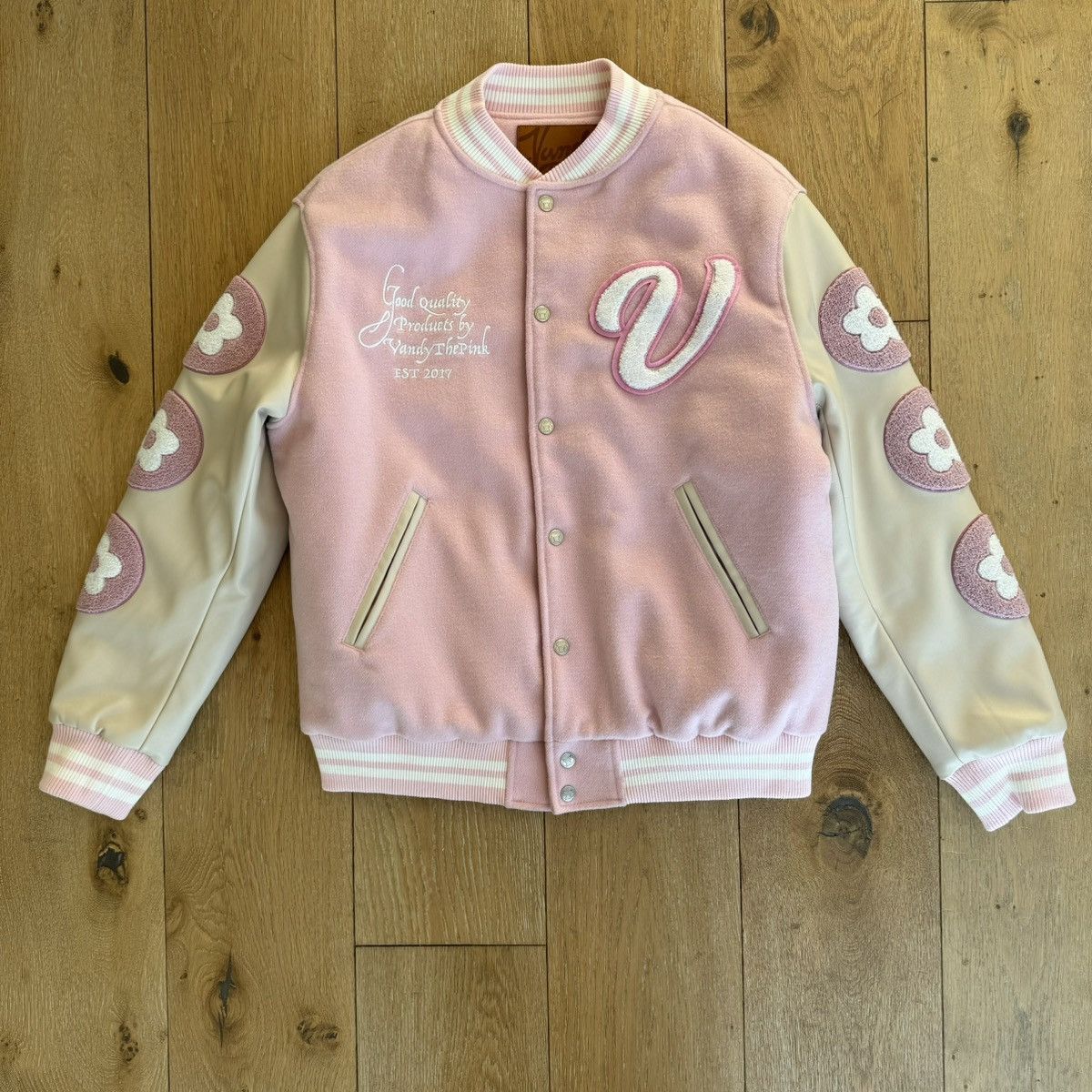 Vandy The Pink Vandy The Pink “Bloom” Varsity Jacket | Grailed
