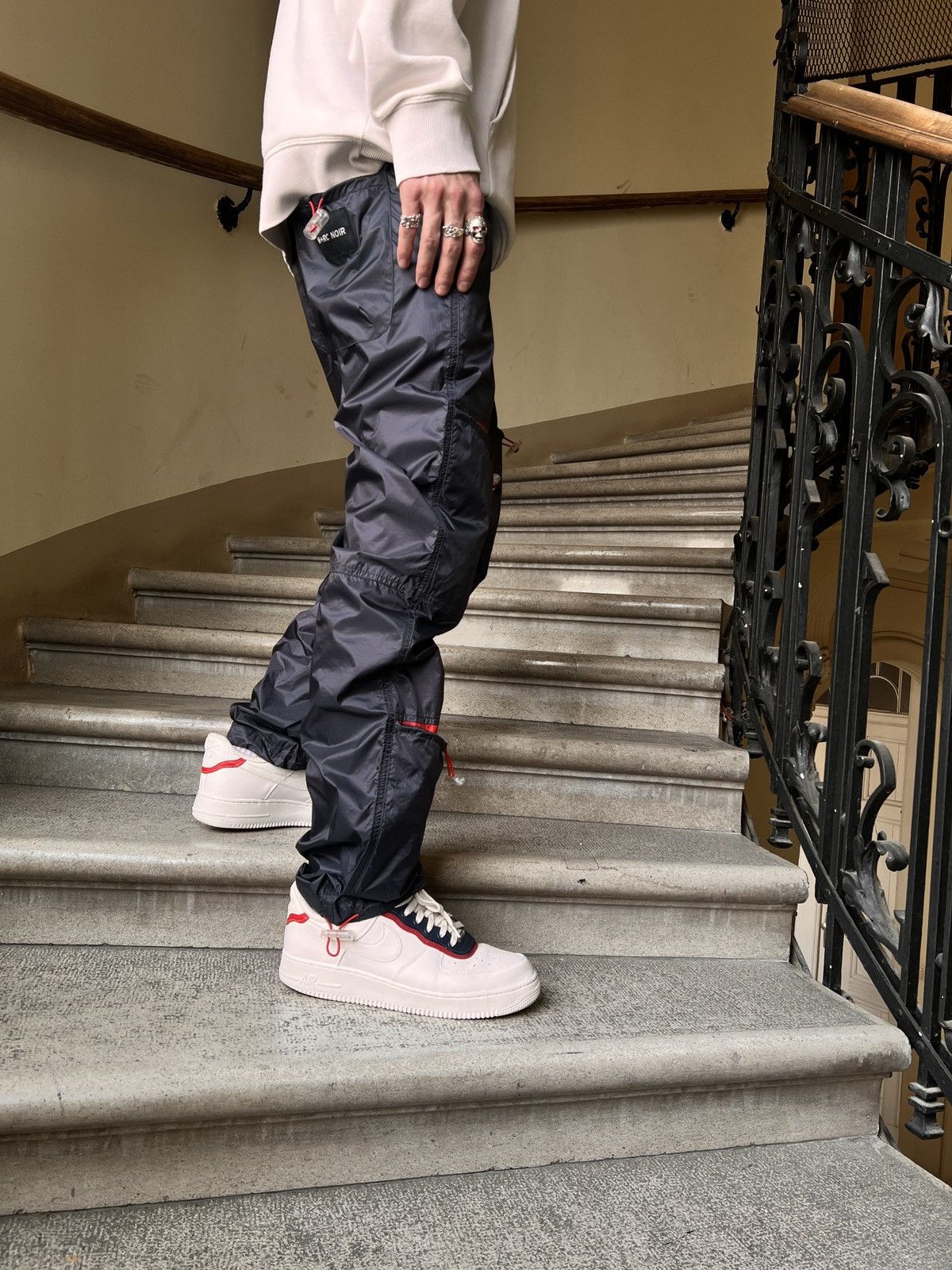 M+Rc Noir Crazy M+RC NOIR Toggle technical rave cargo nylon track pant ...