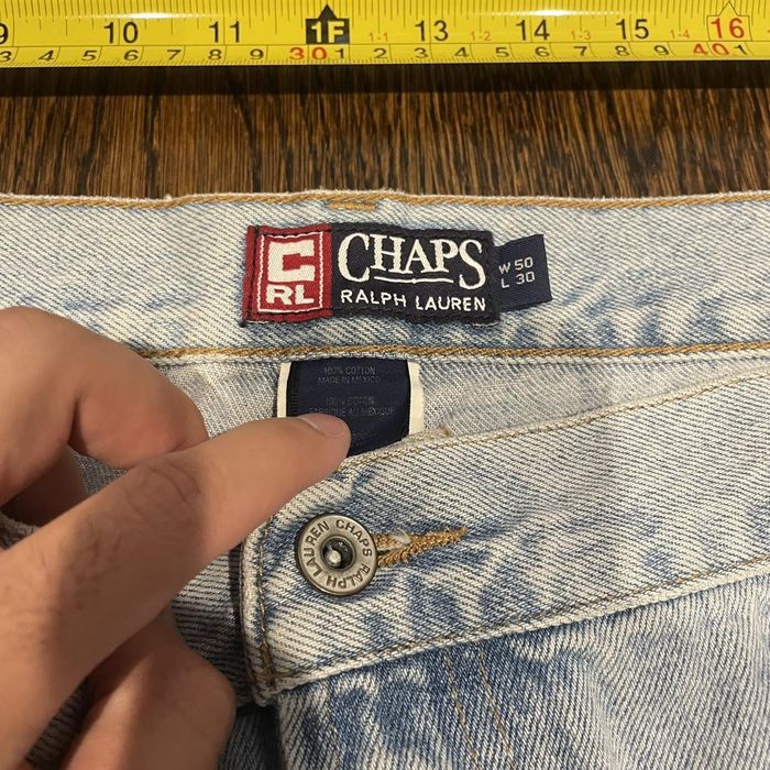 Vintage rare 2000s baggy wide leg chaps polo light wash jeans | Grailed