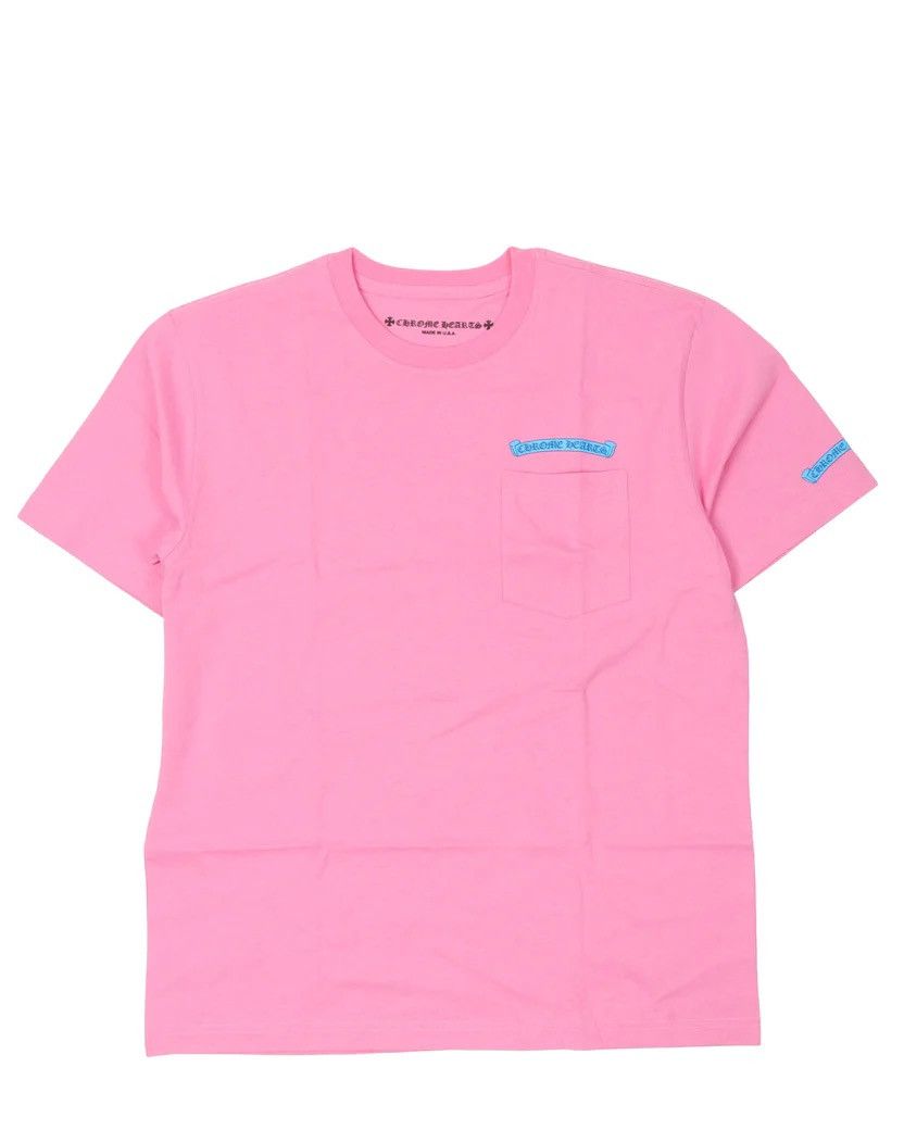 Chrome Hearts Pink Scroll Logo T-Shirt | Grailed