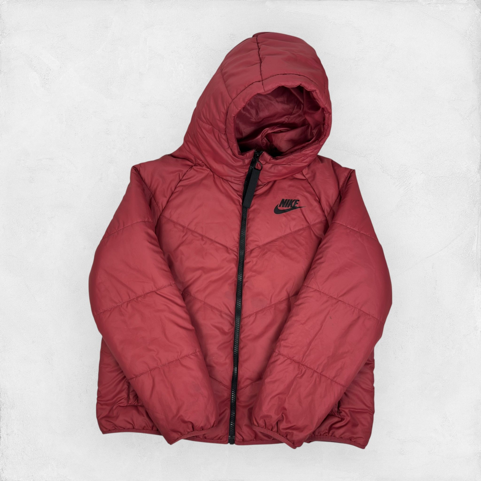 Nike Nike Sportswear Windrunner Womens Red Hooded Puffer Jacket L | Grailed