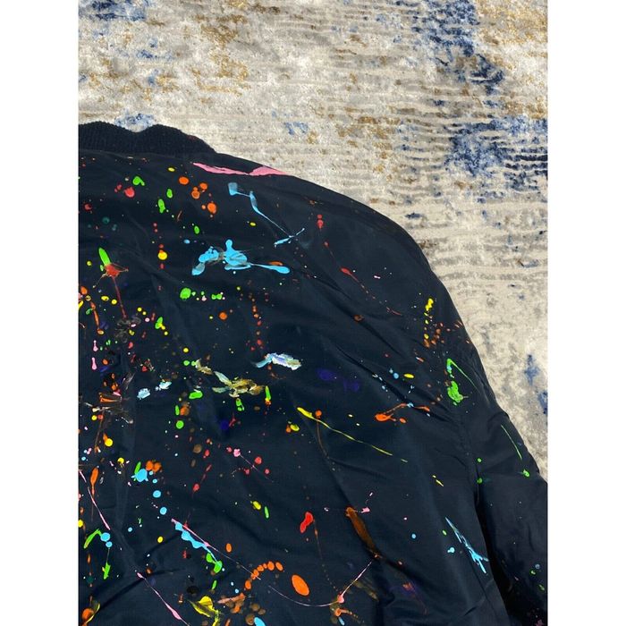 Handmade HANDMADE MA1 NAVY PAINT SPLATTER BOMBER JACKET STYLE JAPAN ...
