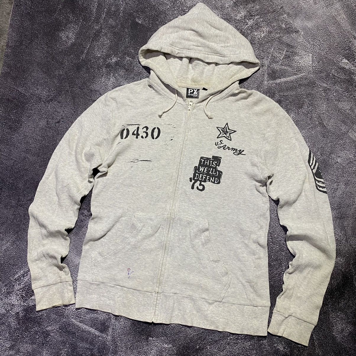 Avirex × Military AVIREX FREEDOM GUARDIANS WAFFLE ZIP HOODIE | Grailed