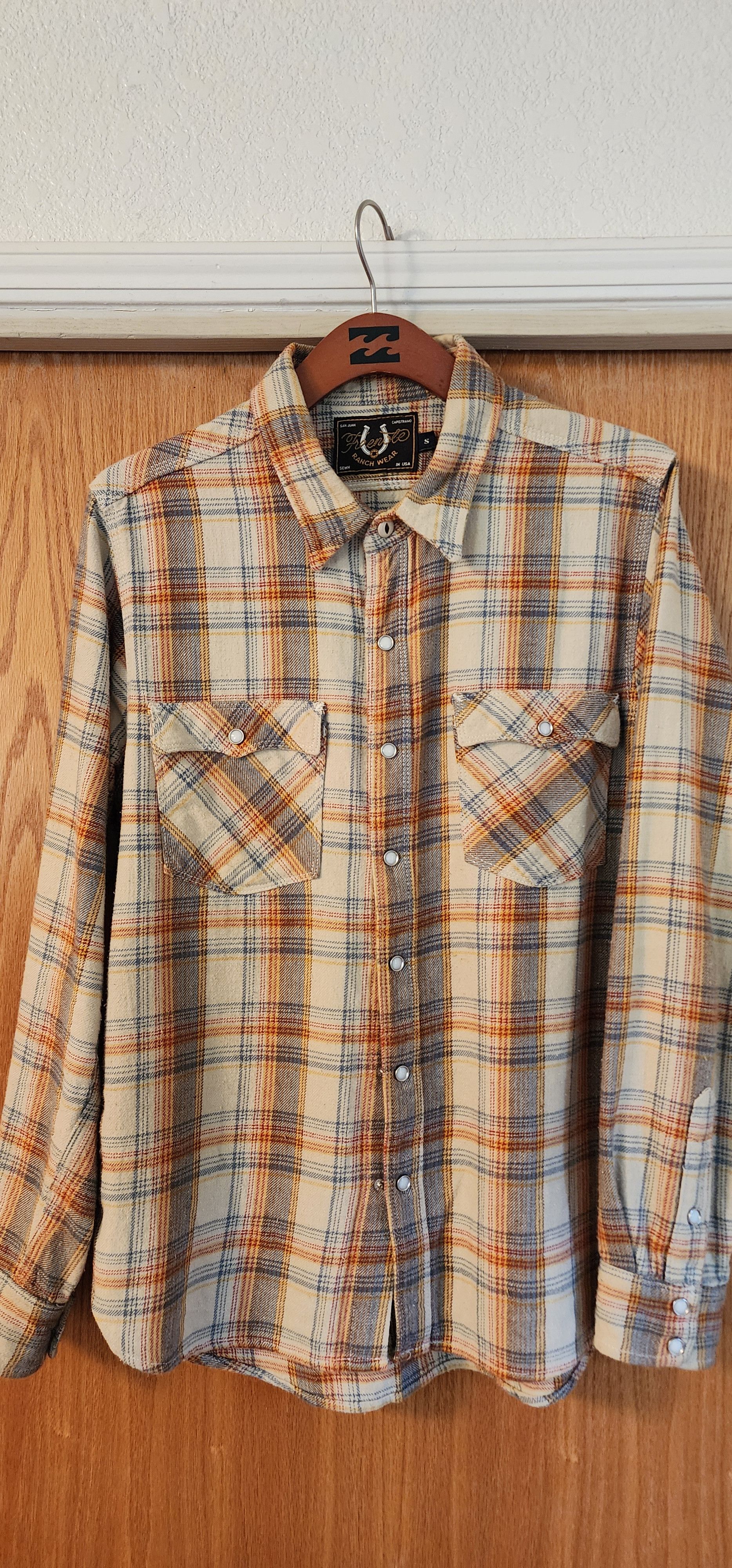 Freenote Cloth Freenote Cloth Ranch Wear Flannel Shirt, Snap Buttons ...