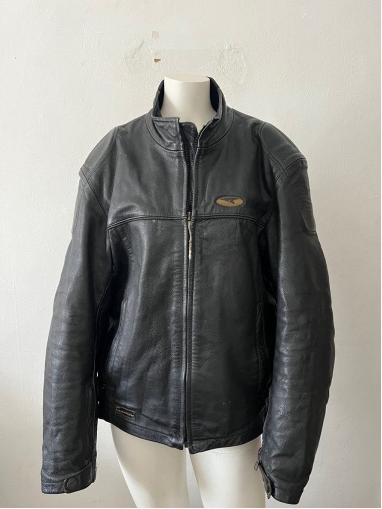 Vintage AXO motorcycle racing heavy duty Leather Jacket, Black XL | Grailed