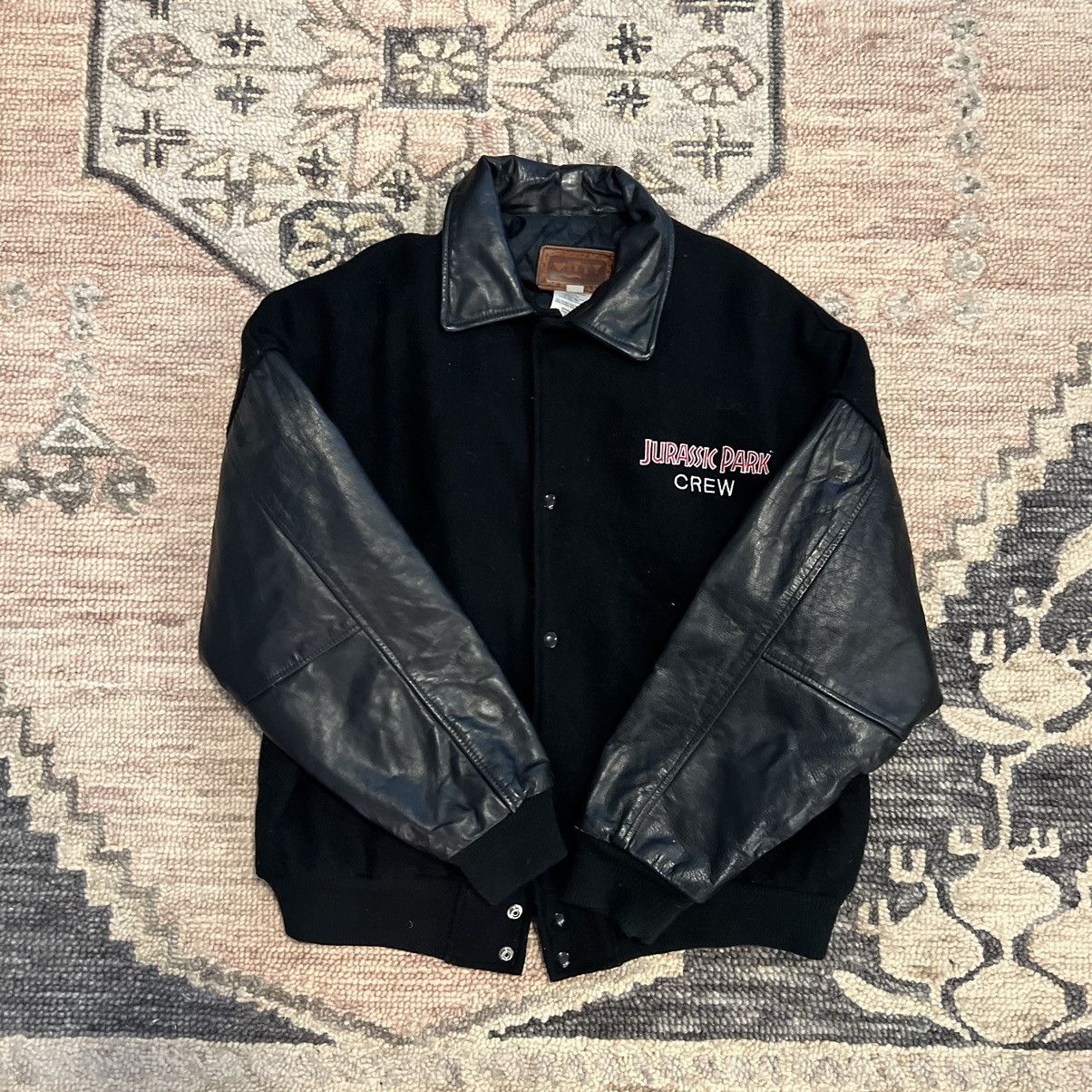 Leather Jacket × Varsity Jacket × Vintage Vintage Jurassic Park movie ...