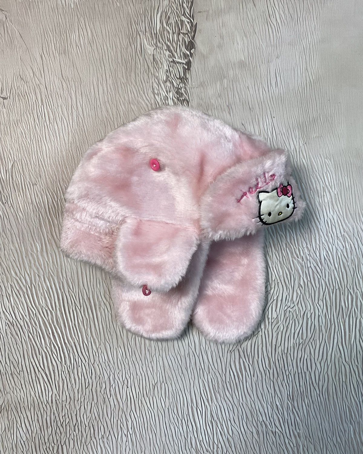Affliction Hello Kitty Y2K Pink Avnat Garde Fur Fuzzy Ushanka Hat Cap ...