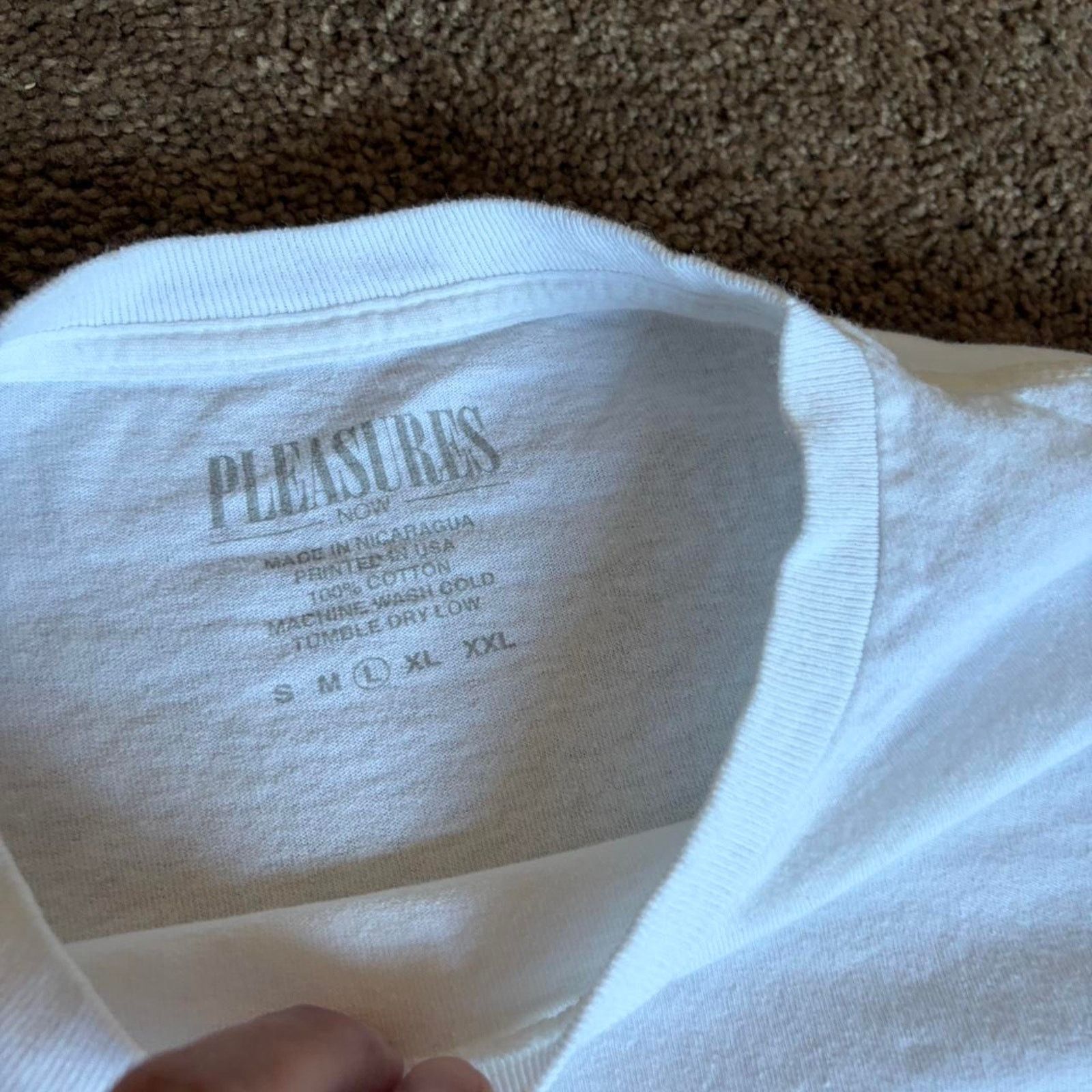 Pleasures Pleasures White Logo TShirt | Grailed