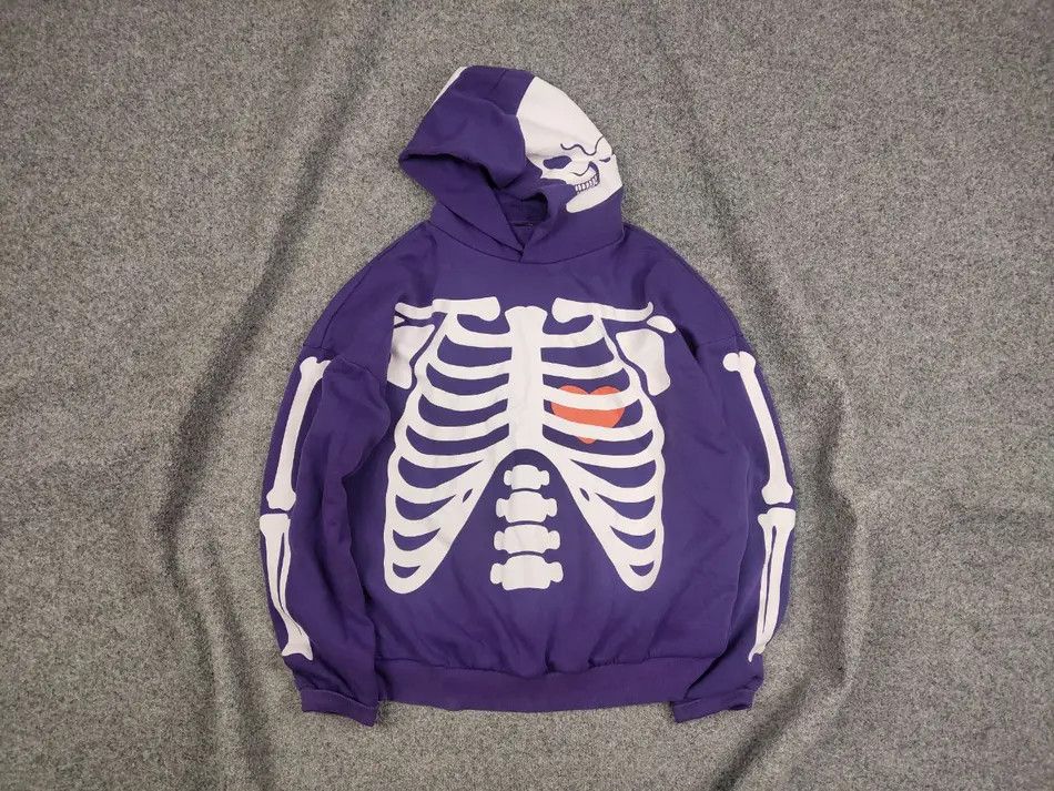 Vintage Vintage Japan Purple Skeleton Oversized Hoodie Y2K LRG Style ...