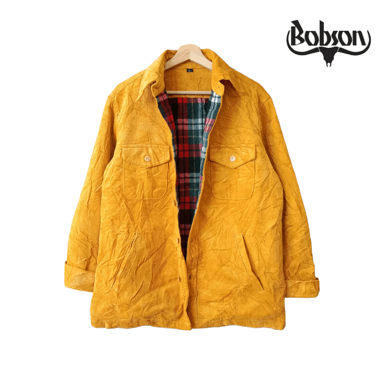 Japanese Brand Vintage Bobson Western Flannel Lined Corduroy Jacket ...