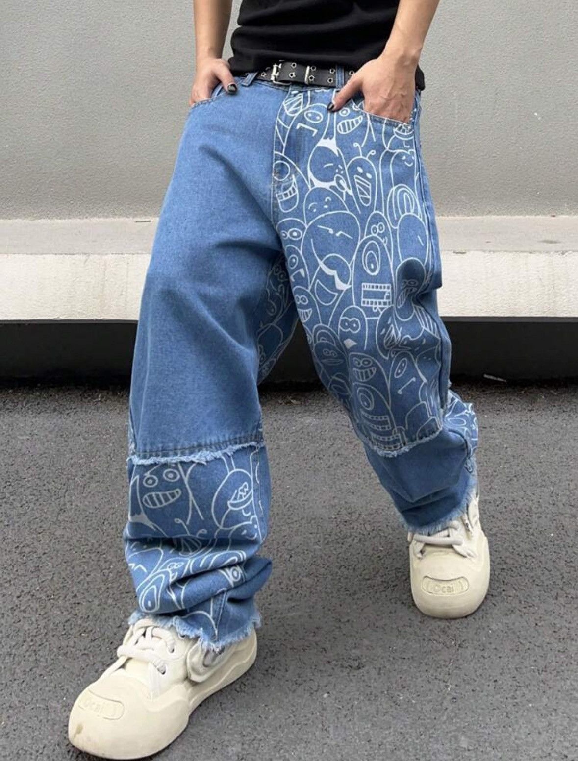 Streetwear Stack Baggy Jeans, Flared Jeans Jean Drip trap patern | Grailed