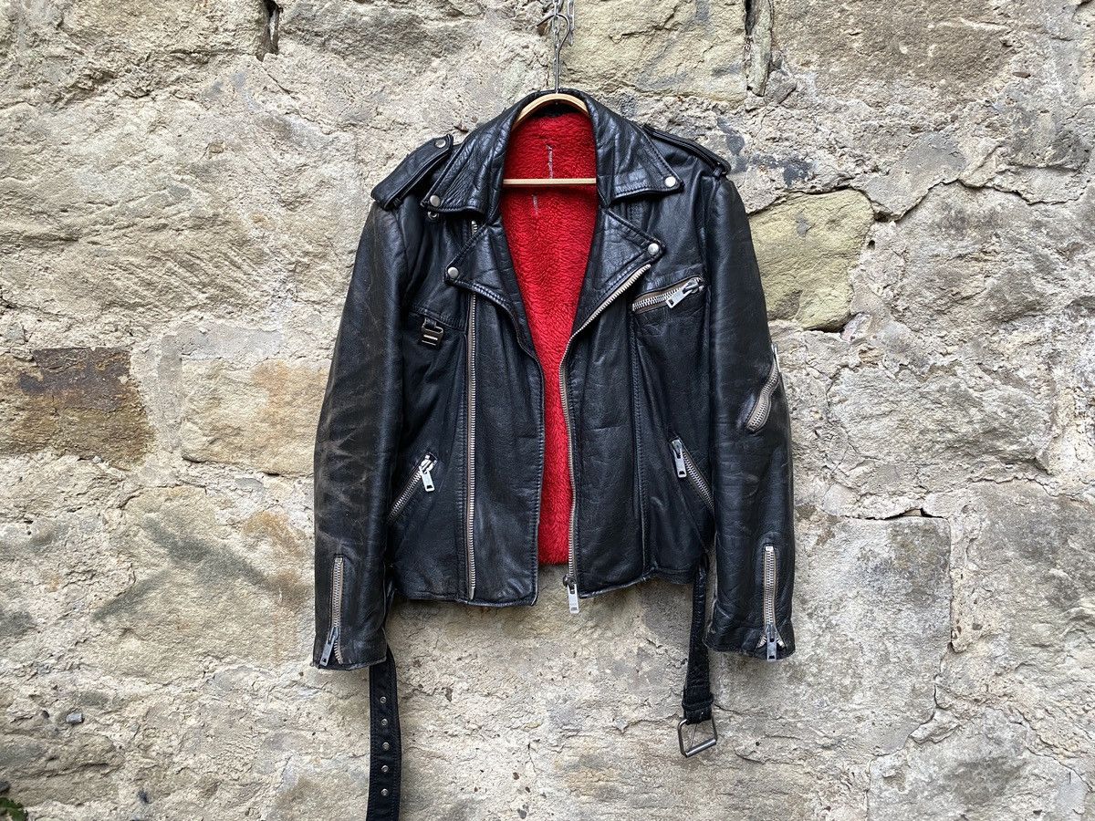 Leather Jacket × Very Rare × Vintage Rare 80s Fenriz Style Distressed ...