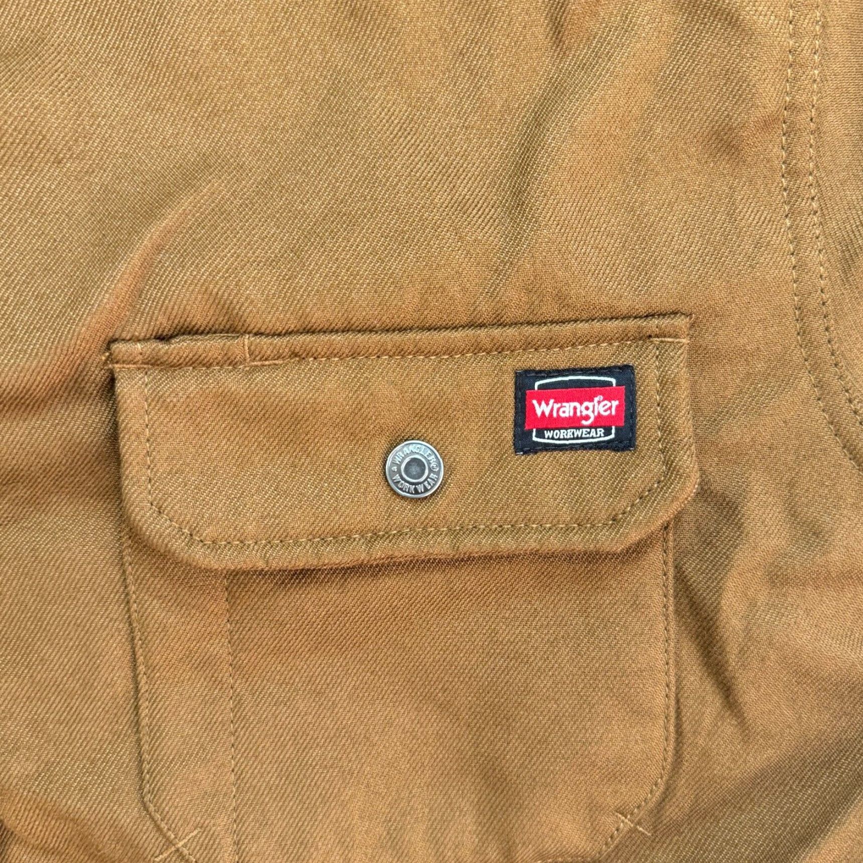 Wrangler Wrangler Jacket Men's Medium Brown Fleece Workwear Shacket ...