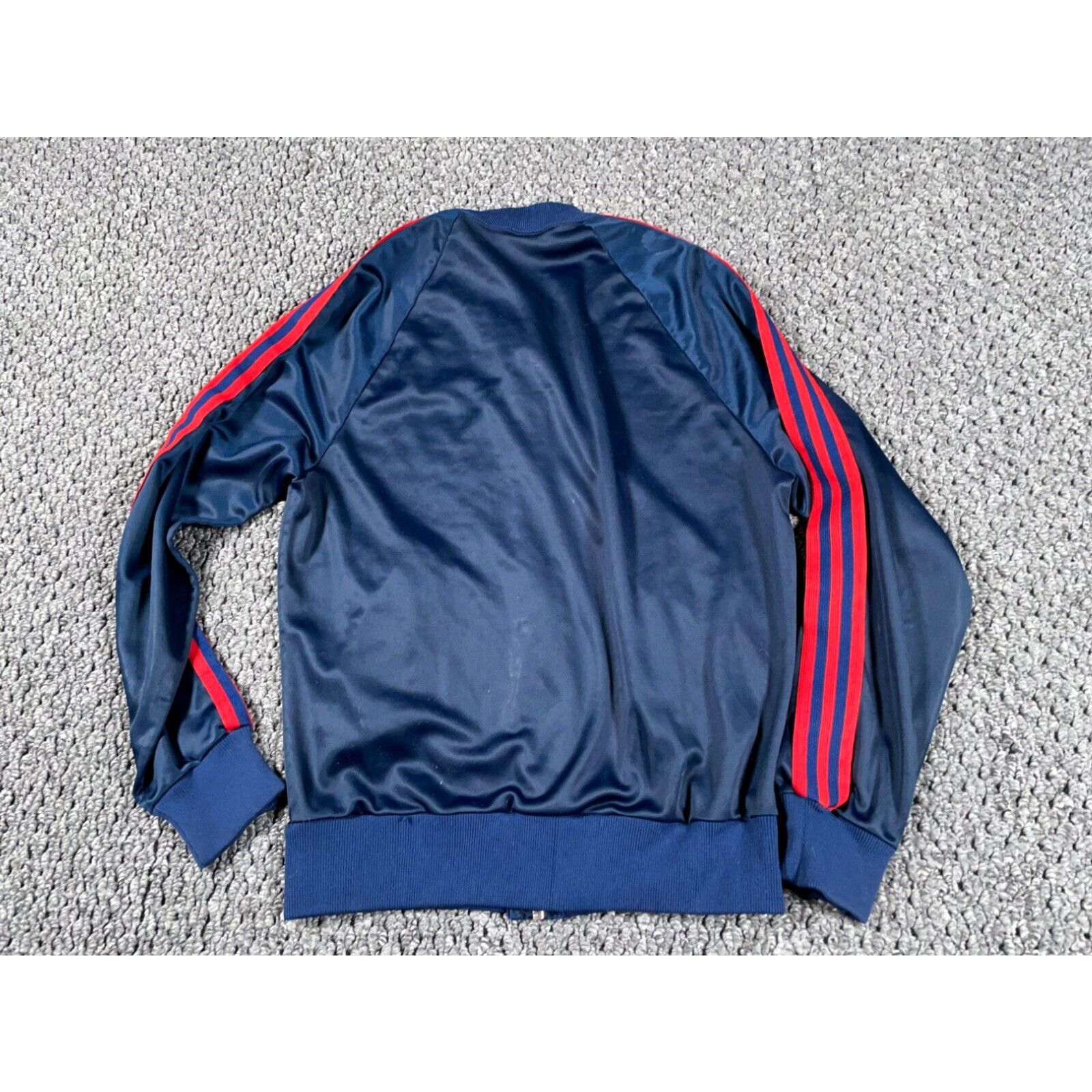 Adidas VTG 80s adidas ATP Keyrolan Trefoil Track Jacket Adult Small Dark Blue Red USA | Grailed