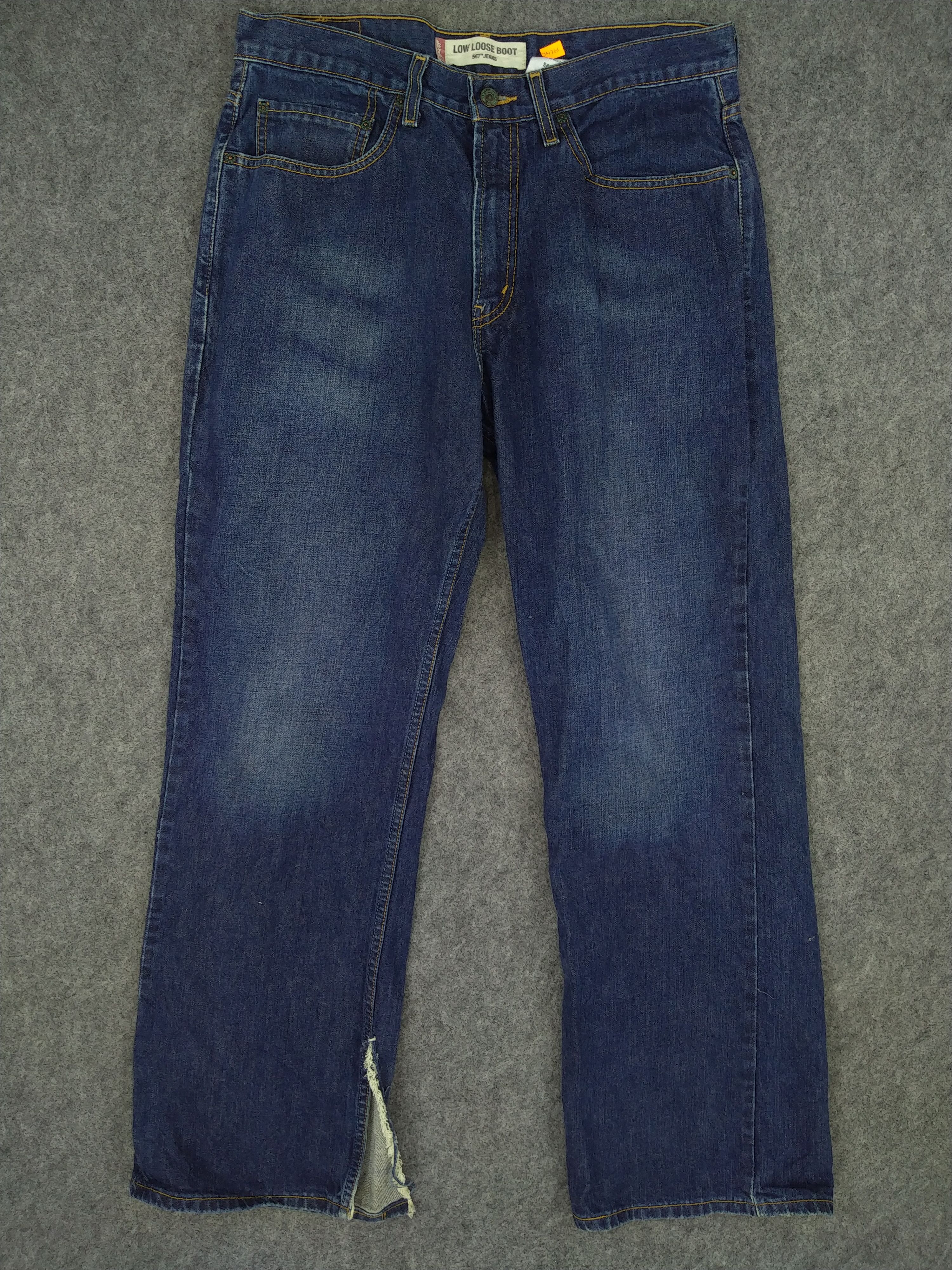 Distressed Denim × Hype × Streetwear Vintage Levi's 567 Low Loose Boot ...