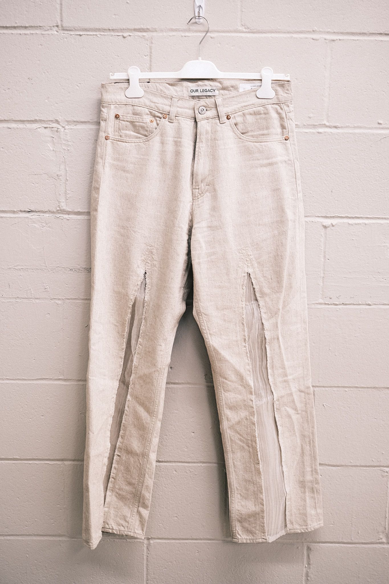 Our Legacy Our Legacy Third Cut Slash Jeans in Ecru | Grailed