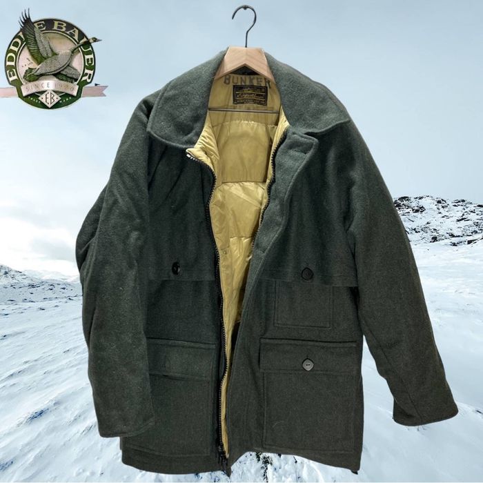 Eddie Bauer Canadian Double Mackinaw Wool Cruiser Coat military green ...