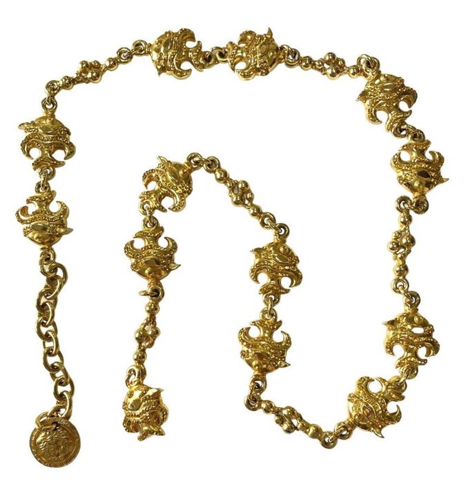 Versace GIANNI VERSACE Vintage golden chain necklace with fish and ...