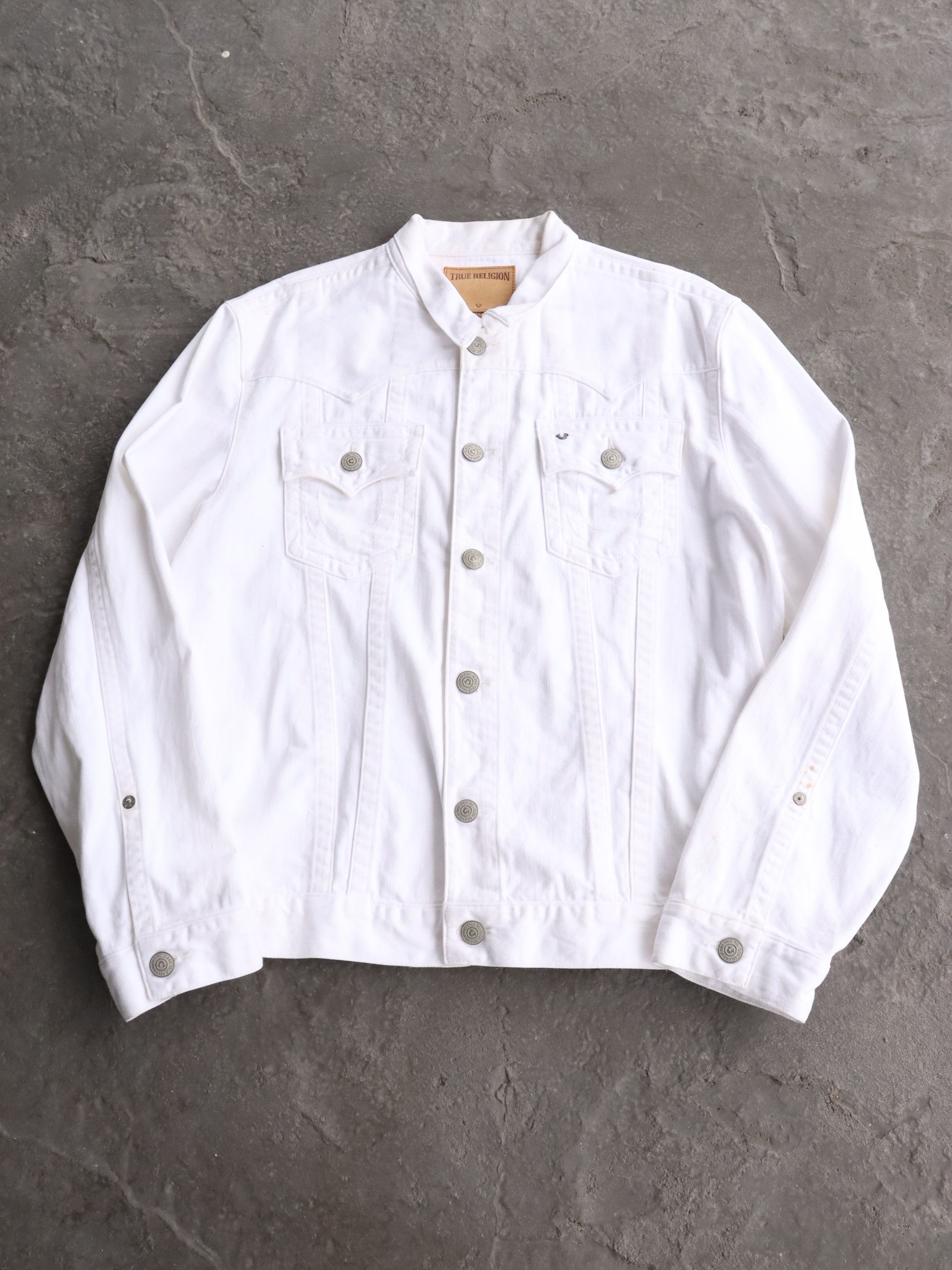 True Religion True Religion Jimmy Western Core Trucker White Jeans ...