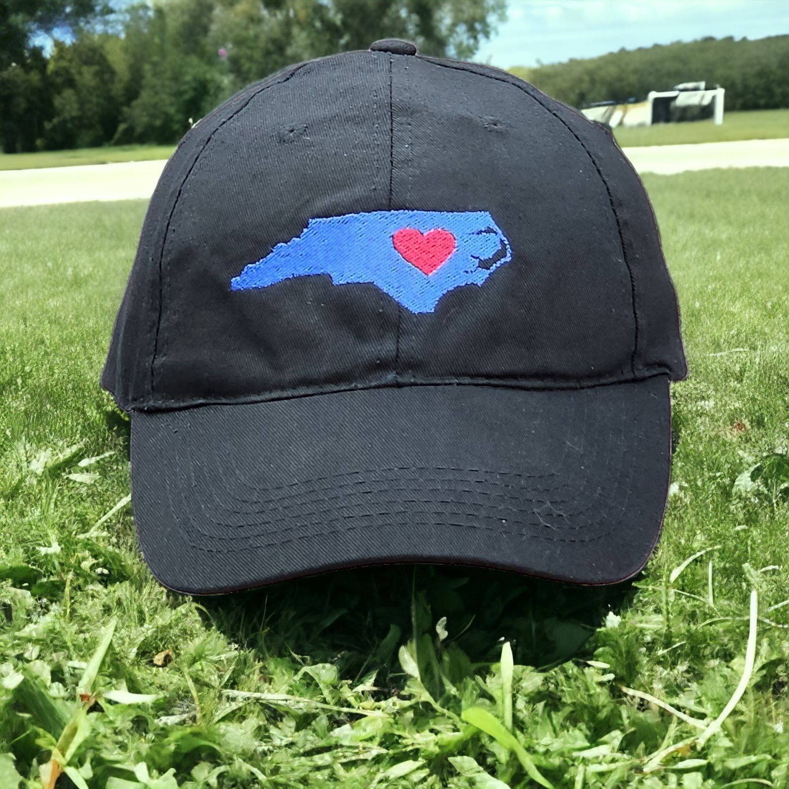 Other North Carolina Hat Embroidered State Heart Black Blue Red Ad ...